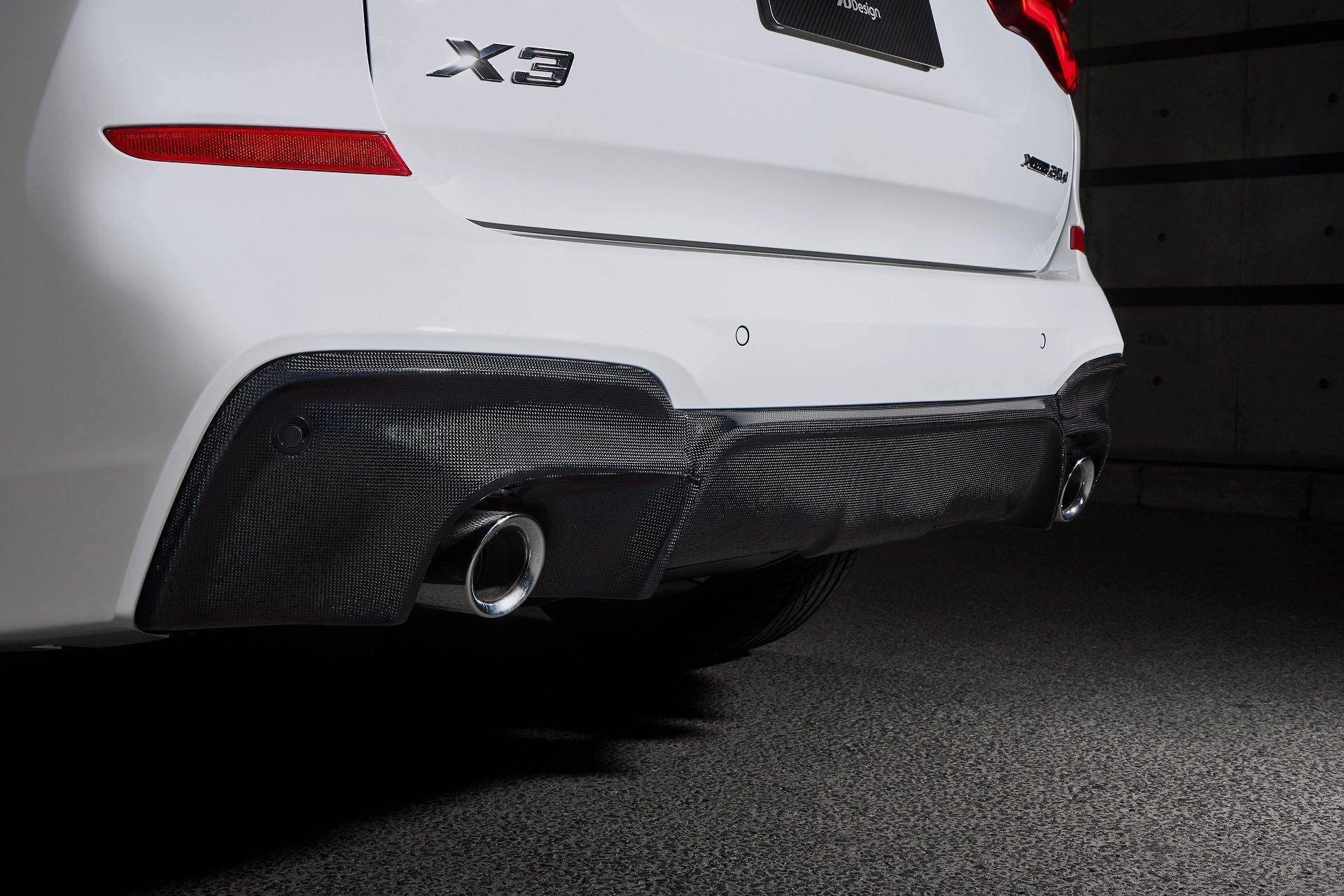 3DDesign Carbon Fibre Rear Diffuser for BMW X3 Pre-LCI (2018-2021, G01 ...