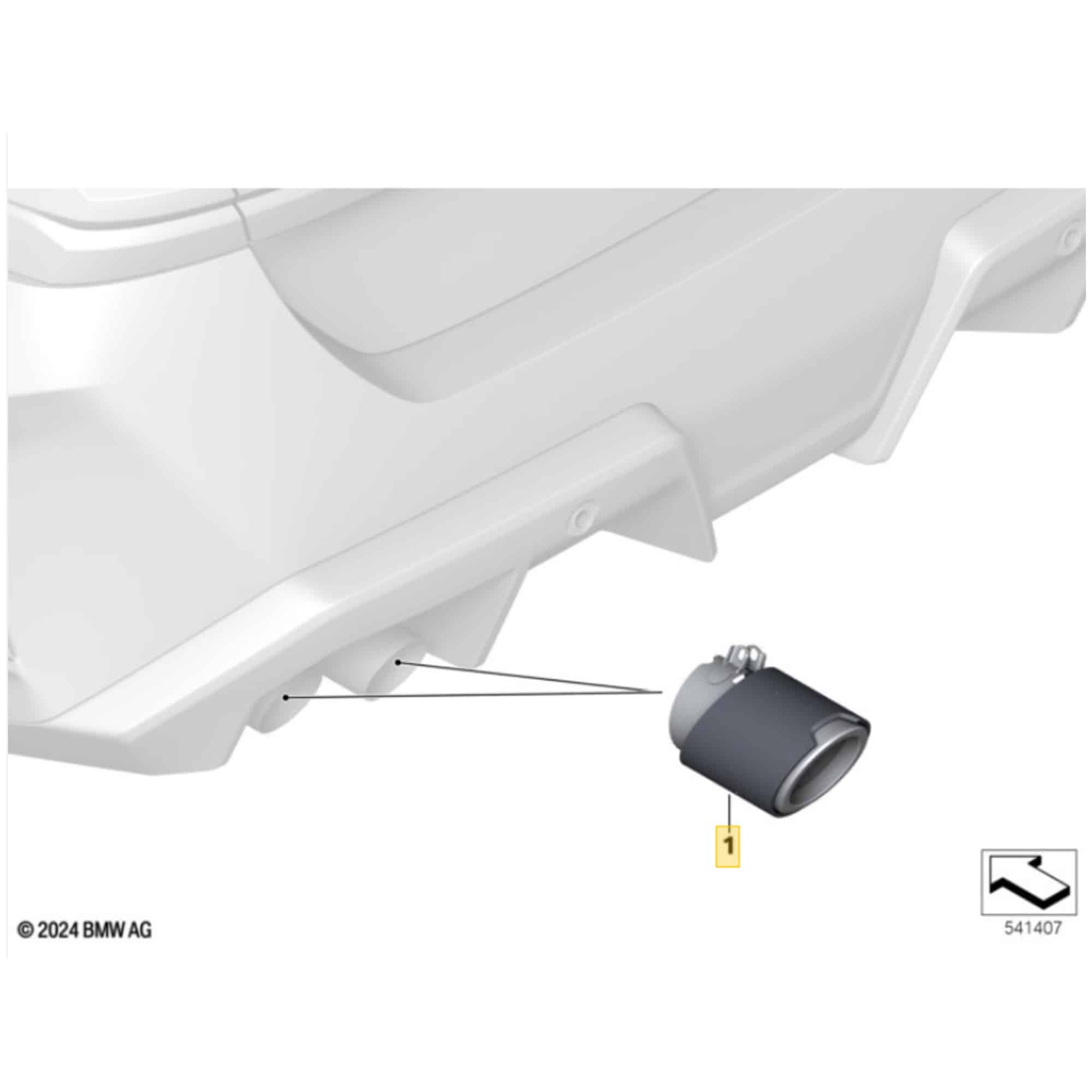 BMW M5 G90 G99 Genuine M Performance Carbon Fibre Full Exhaust Tip Set ...