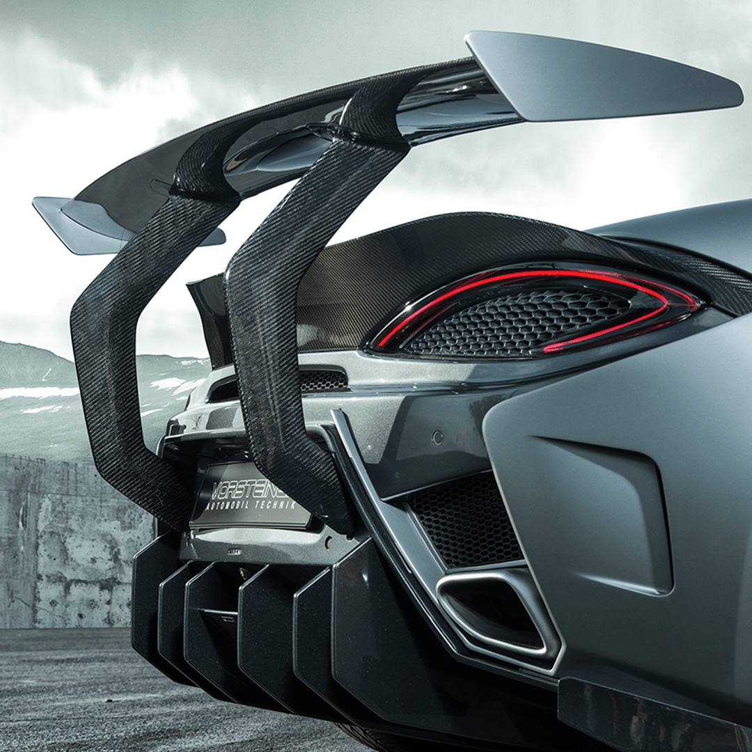 Mclaren 570S VX Aero Wing Blade Carbon Fiber w/ Carbon Fiber Uprights ...